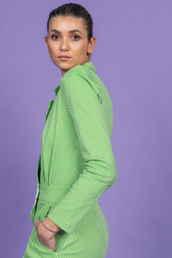 Sophia Lee Cordelia Jumpsuit / Green stripes – Funf